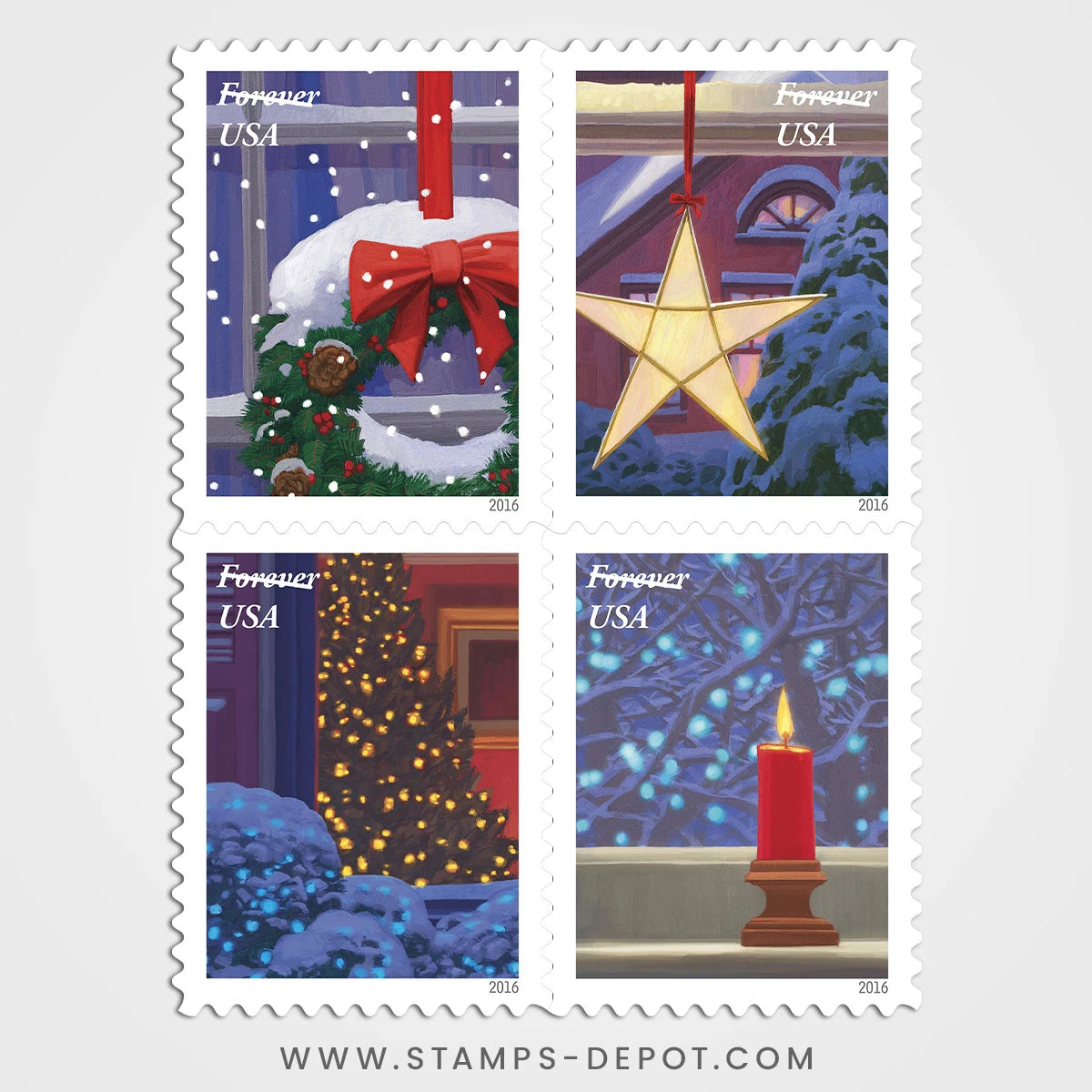 Holiday Windows Stamps – Stamps-Depot.com